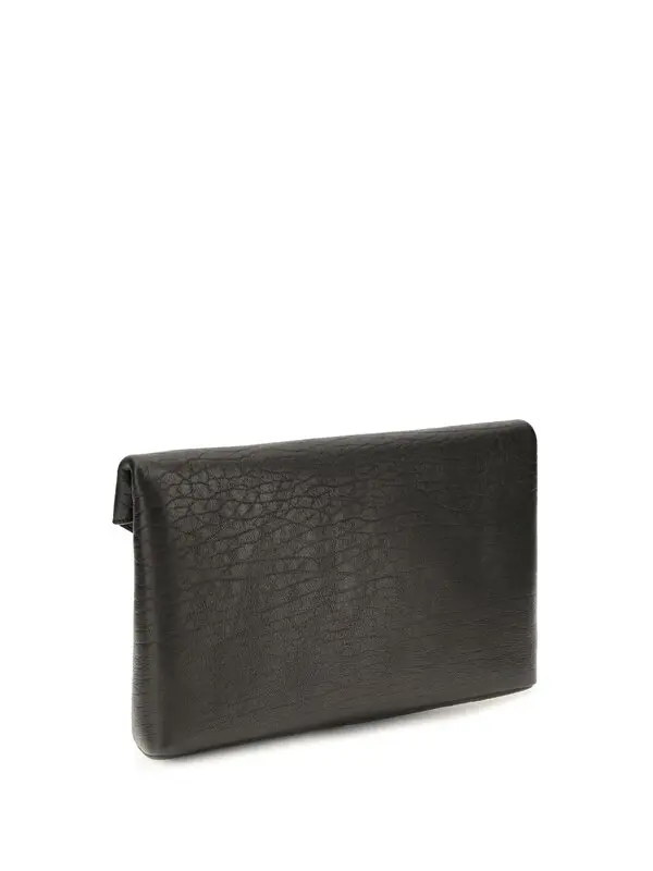 Saint Laurent Envelope Leather Clutch - Black