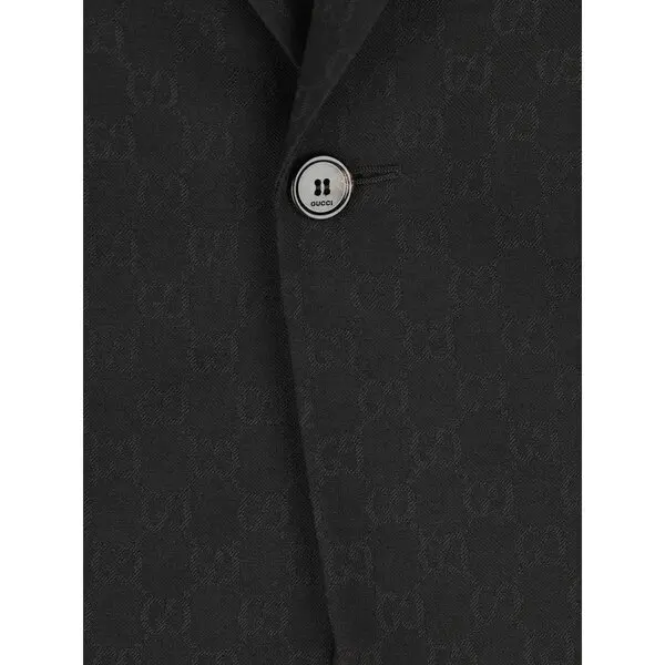 Gucci Gg Patterned Single-button Blazer