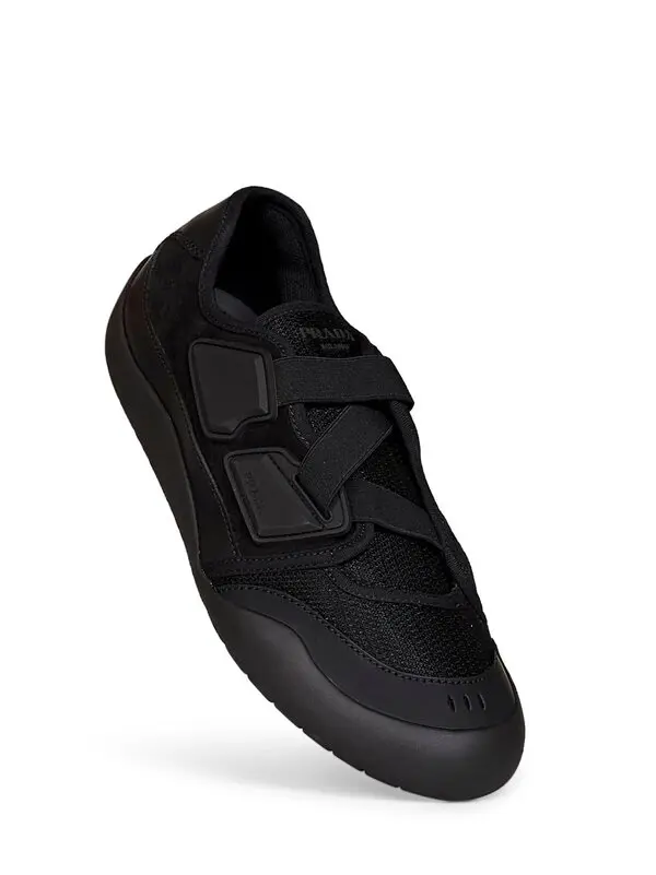 Prada Leather And Mesh Speedrock Sneakers - Multicolor