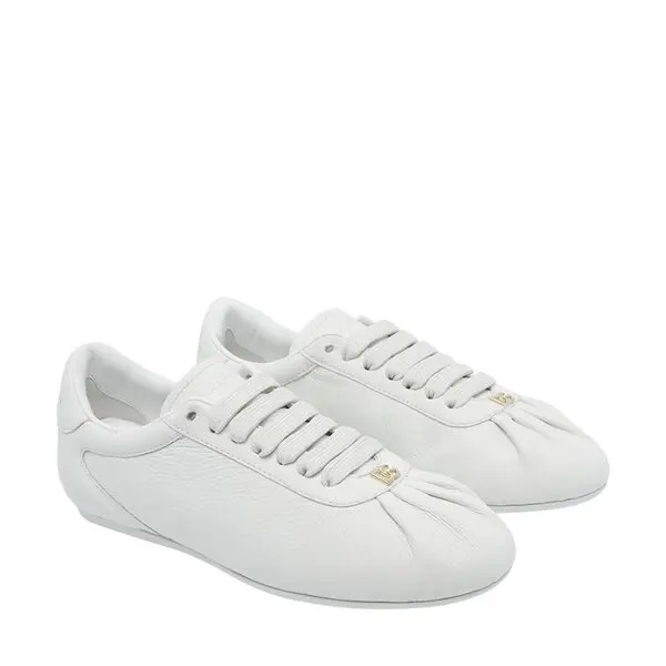 Dolce & Gabbana Leather Soft Ballet Sneakers - White