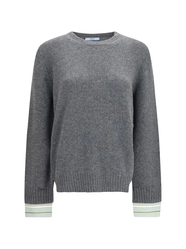 Prada Crewneck Wool Sweater - Gray