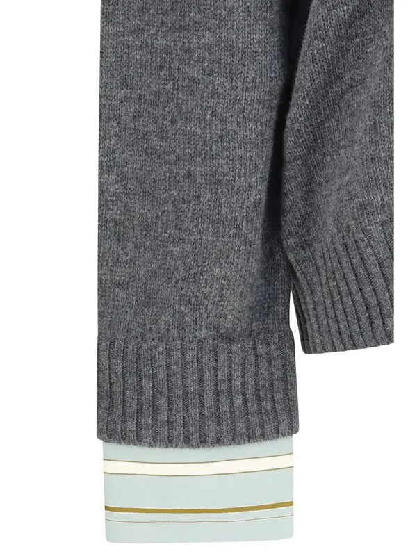 Prada Crewneck Wool Sweater - Gray