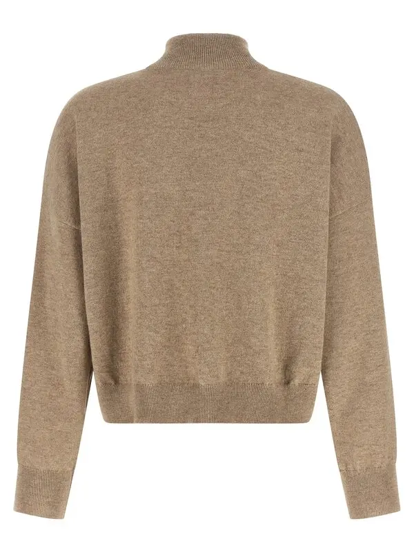 Brunello Cucinelli Sequined Cashmere Turtleneck Sweater - Cream