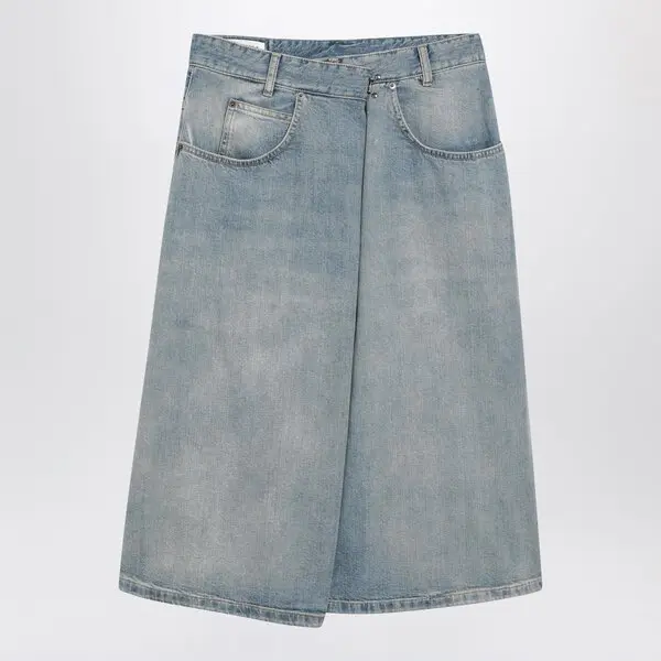 MAISON MARGIELA Denim Midi Wrap Skirt - Blue