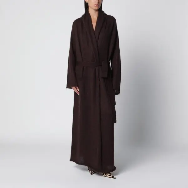 Andamane Vika Dark Mohair Maxi Cardigan - Brown