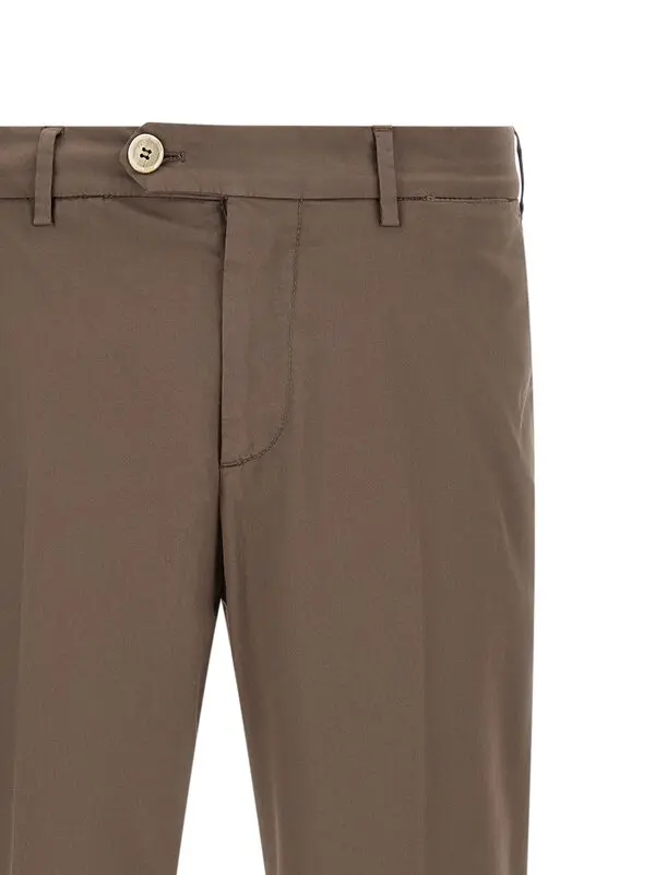 Brunello Cucinelli Cotton Gabardine Trousers - Cream