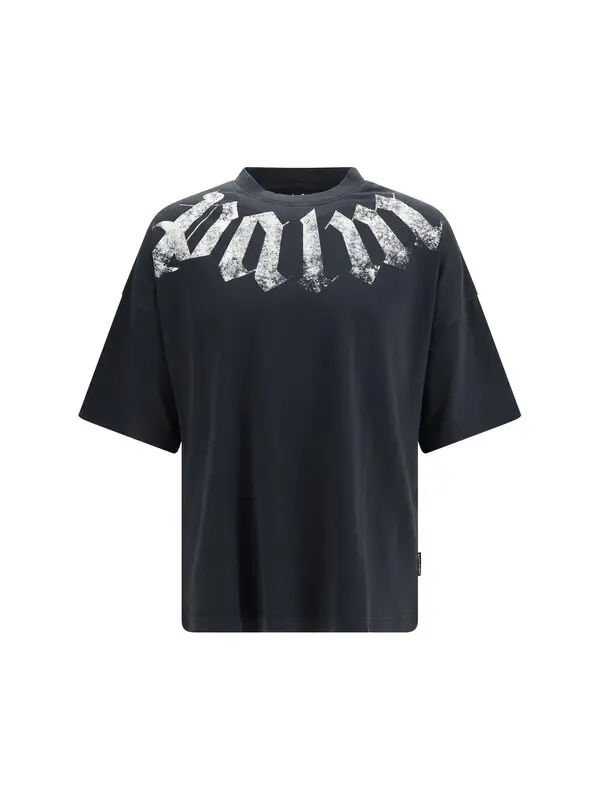 Palm Angels Big Neck Logo T-shirt - Black