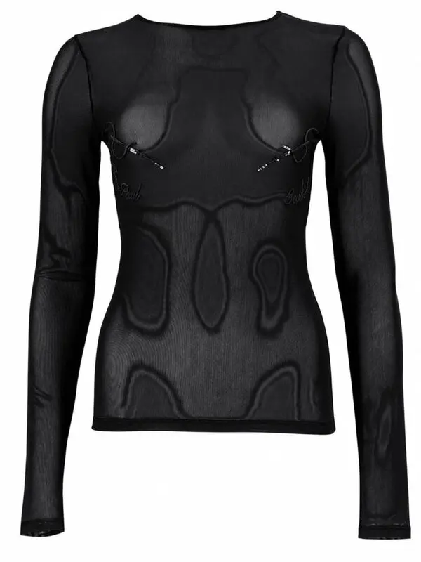 JEAN PAUL GAULTIER Long Sleeve Top - Black