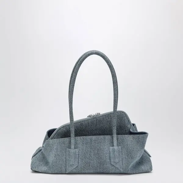 Attico La Passeggiata Small Washed Denim Top Handle Bag - Blue