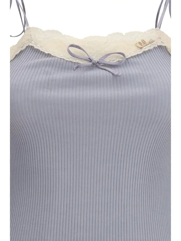 Chloé Jersey And Lace Thin Strap Top