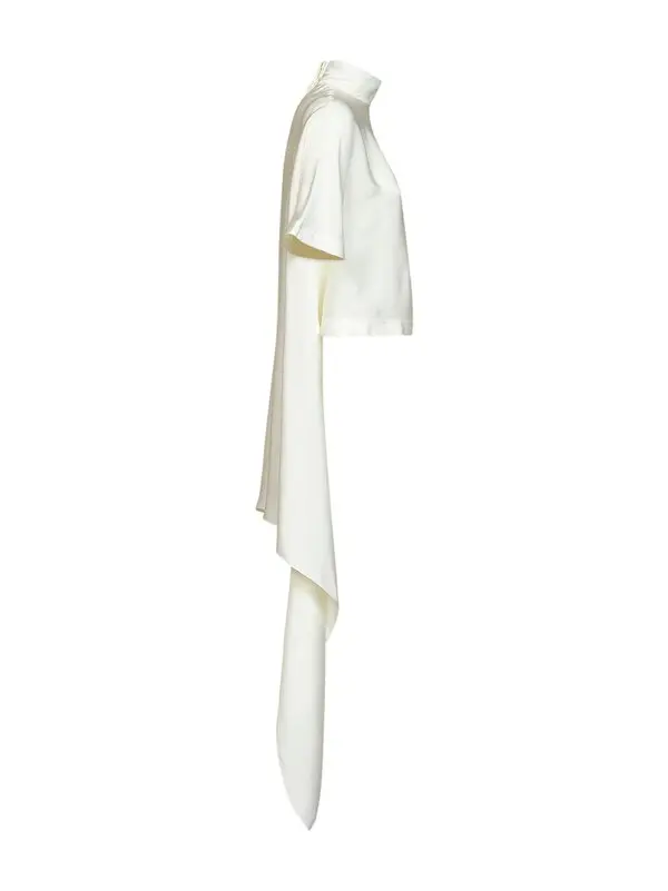 Alaïa Cream White Cady Asymmetric Top