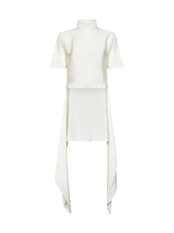 Alaïa Cream White Cady Asymmetric Top - Multicolor