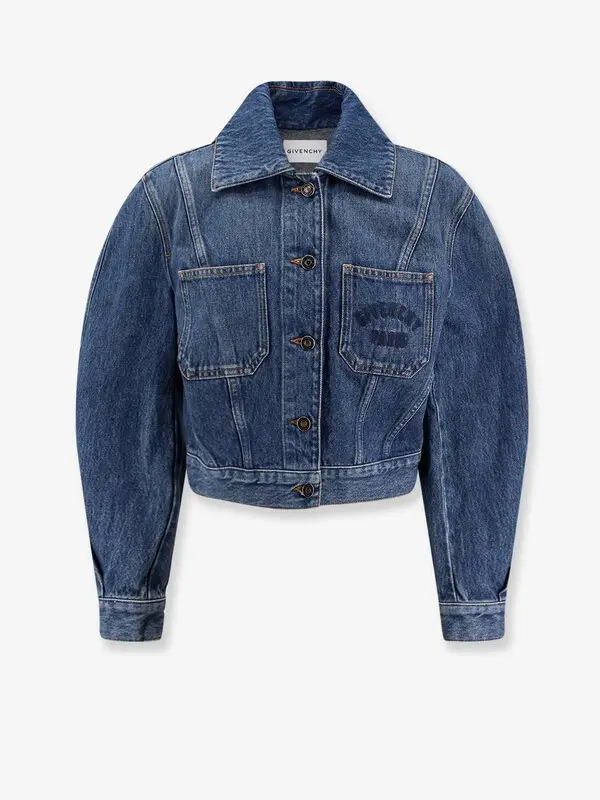 Givenchy Denim Jacket With Logo Embroidery - Multicolor