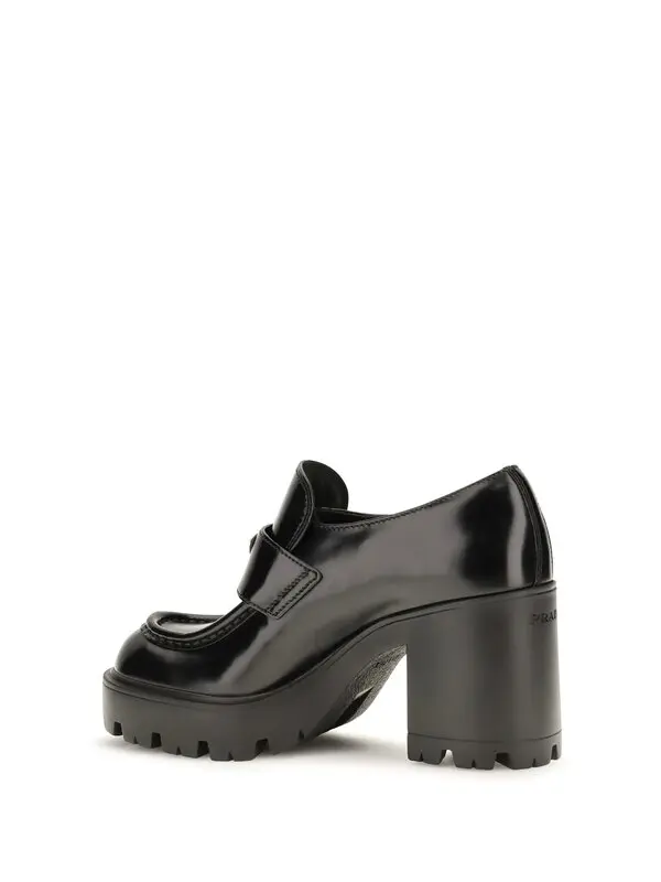 Prada Leather Heeled Loafers
