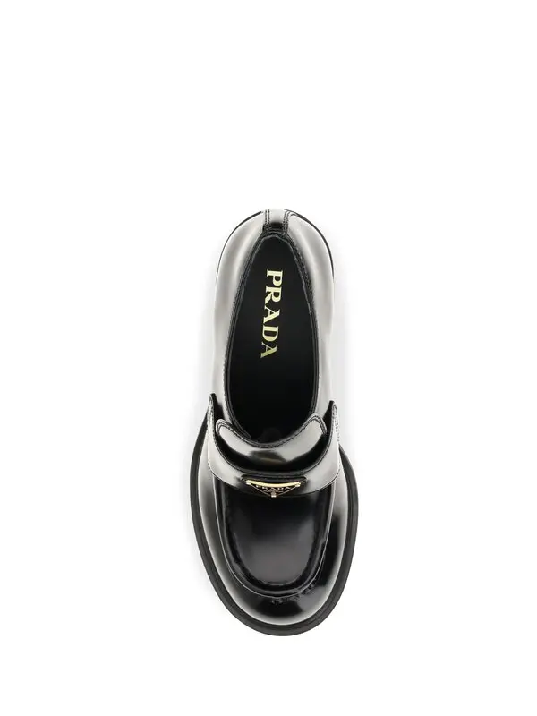 Prada Leather Heeled Loafers