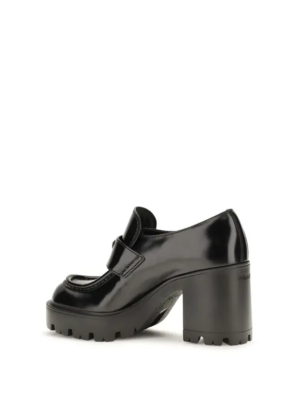 Prada Leather Heeled Loafers