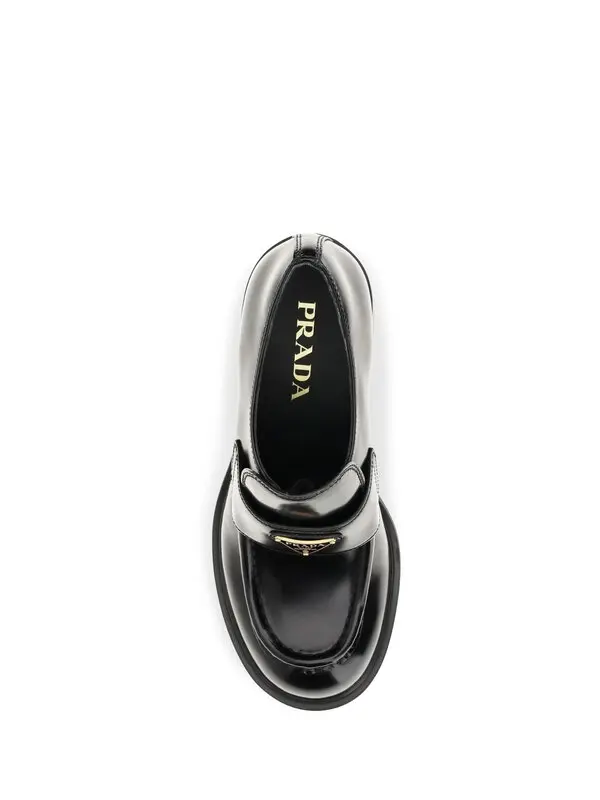 Prada Leather Heeled Loafers