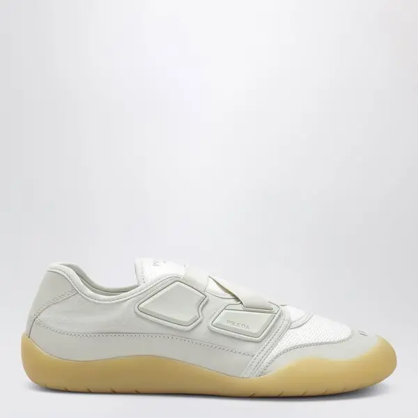 Prada Speedrock Crystal Leather And Mesh Sneakers - White