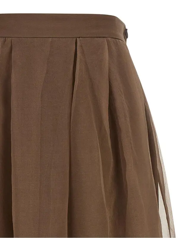 Brunello Cucinelli Silk Midi Skirt