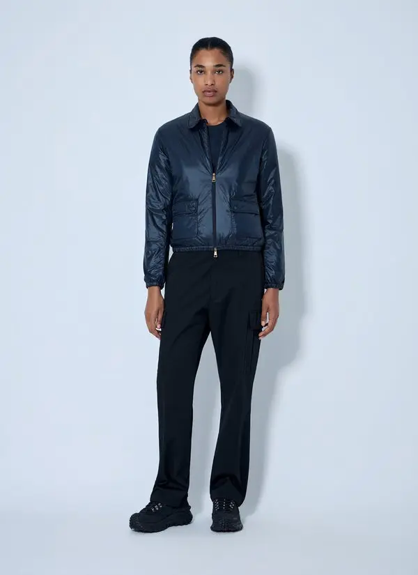 Moncler Lanset Packable Short Down Shirt Jacket - Blue