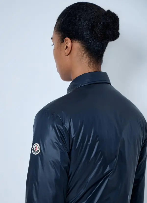 Moncler Lanset Packable Short Down Shirt Jacket - Blue