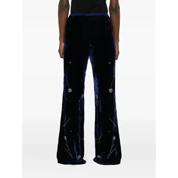 FORTE_FORTE Velvet Palazzo Pants - Blue