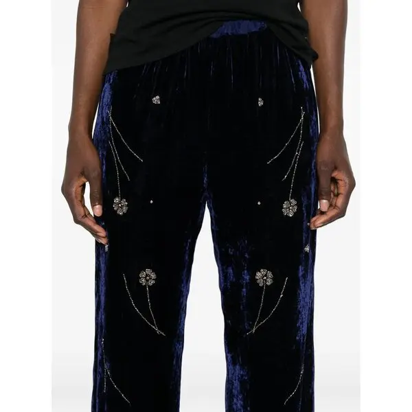 FORTE_FORTE Velvet Palazzo Pants - Blue