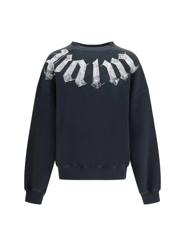 Palm Angels Big Neck Logo Sweatshirt - Black