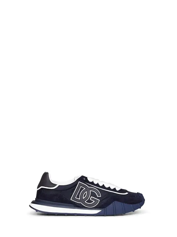 Dolce & Gabbana Blue Nylon And Suede Dg Athletic Sneakers - Multicolor