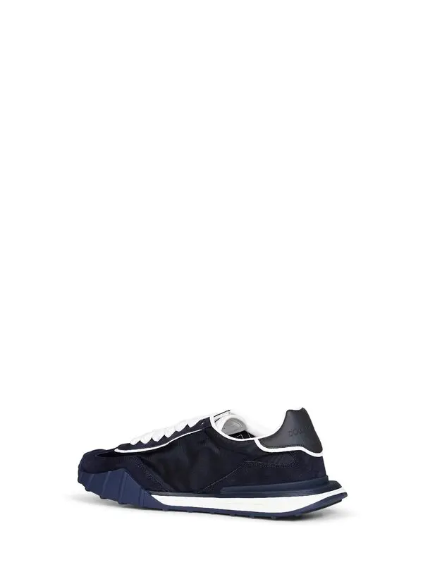 Dolce & Gabbana Blue Nylon And Suede Dg Athletic Sneakers