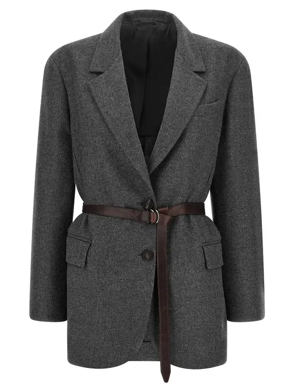 Brunello Cucinelli Single-breasted Blazer - Gray