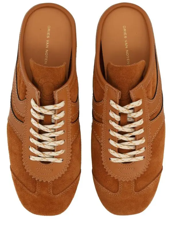 Dries Van Noten Leather Slip-on Sneaker - Brown