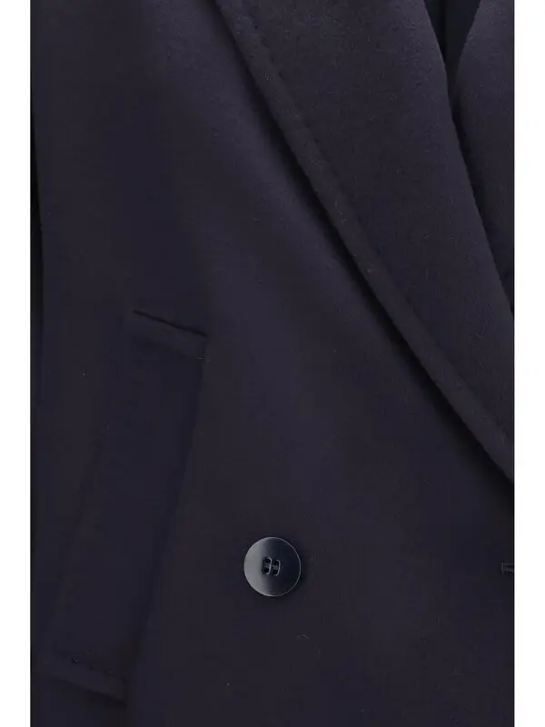 Max Mara Double-breasted Wool Drap Coat - Blue