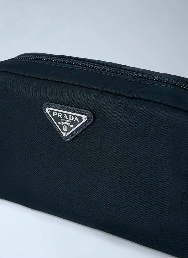 Prada Compact Nylon Pouch With Logo Detail