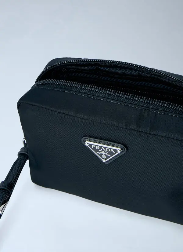 Prada Compact Nylon Pouch With Logo Detail