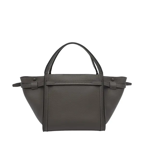 TOD'S Leather T Signature Shopping Bag - Gray