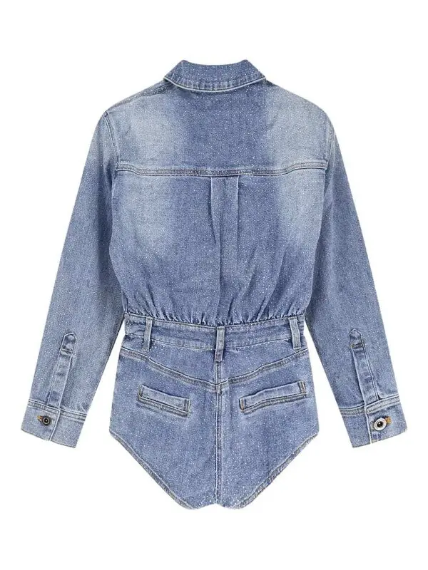 SELF-PORTRAIT Denim Playsuit