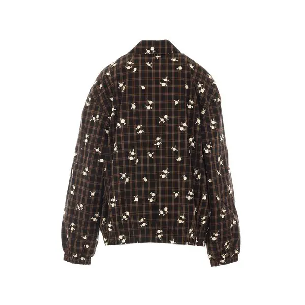 GANNI Printed Check Bomber - Brown