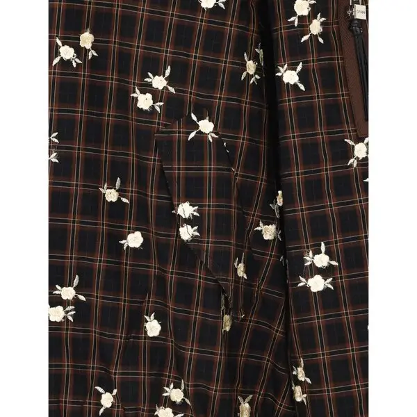 GANNI Printed Check Bomber - Brown