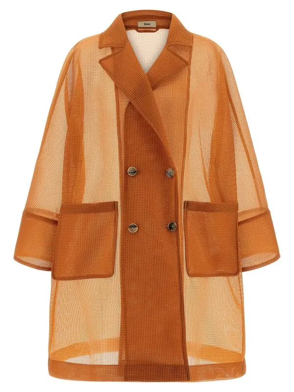 Herno See-through Coat - Orange