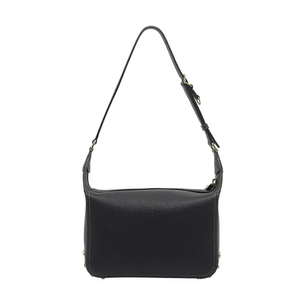 TOD'S Mini Leather Metal Dots Shoulder Bag - Black