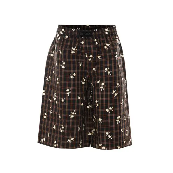 GANNI Shorts In Printed Check