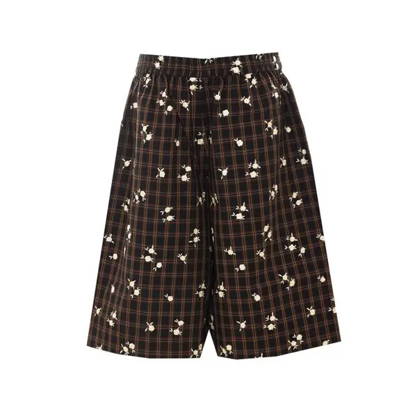 GANNI Shorts In Printed Check