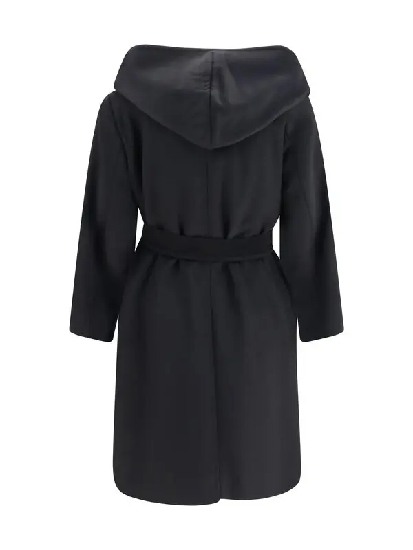 Max Mara Wool Drap Newmang Coat - Black