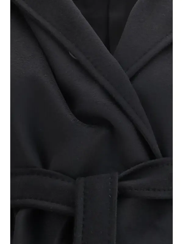 Max Mara Wool Drap Newmang Coat - Black