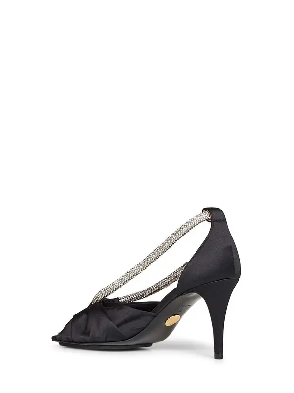 Stella McCartney Satin Knotted Sandals With Crystals - Multicolor