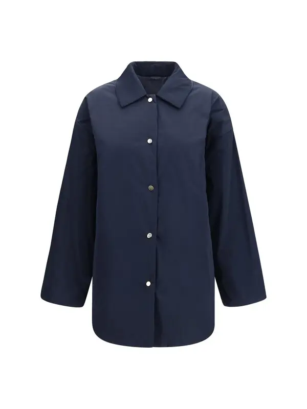 Max Mara Reversible Padded Jacket In Radzmir And Water Repellent Canvas - Blue