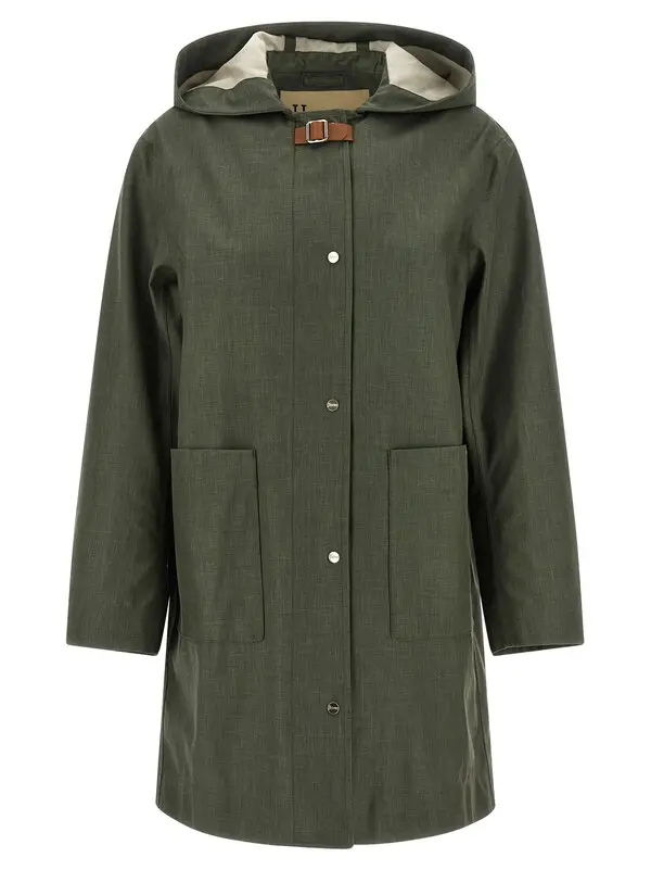 Herno Linen Raincoat - Green