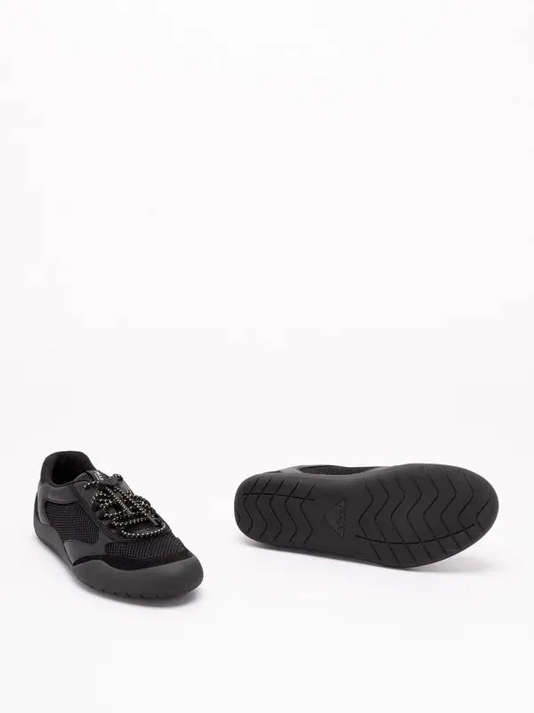 Prada Speedrock Leather And Mesh Sneakers - Multicolor