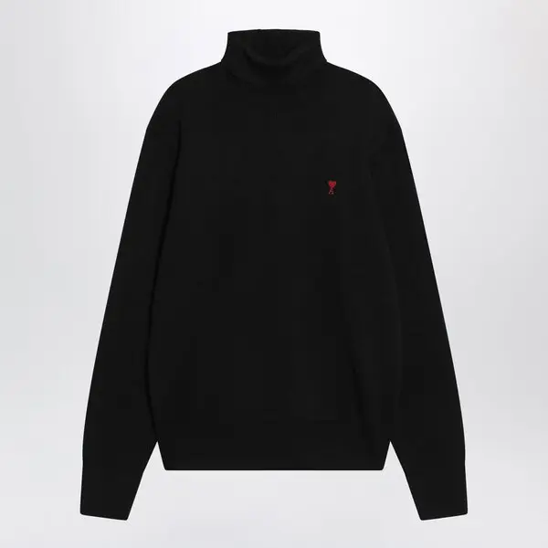 AMI Paris De Coeur Turtleneck Sweater - Black